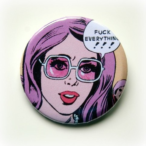 Comic girl - pinback button, magnet or clip 1.5 Inch (38mm) on Storenvy