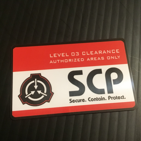 SCP Foundation Clearance Cards on Storenvy