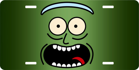 Rick and Morty Pickle Rick Vanity License Plate on Storenvy