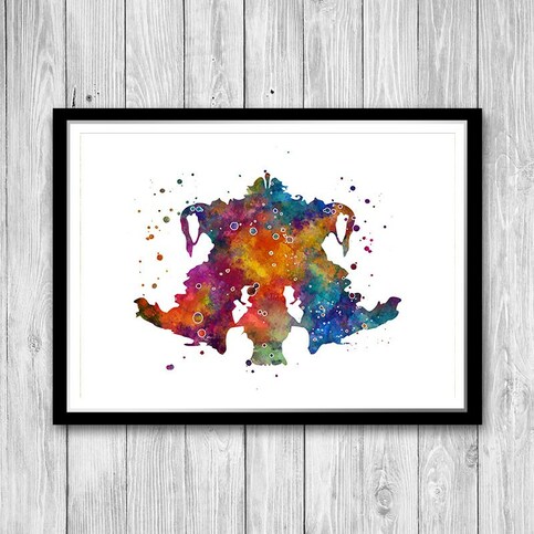 Rorschach art Watercolor Colorful Print on Storenvy