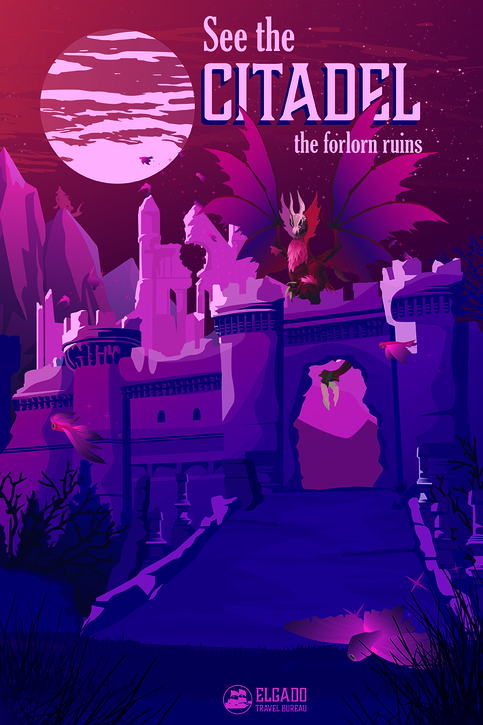 Elgado Citadel Travel Poster on Storenvy