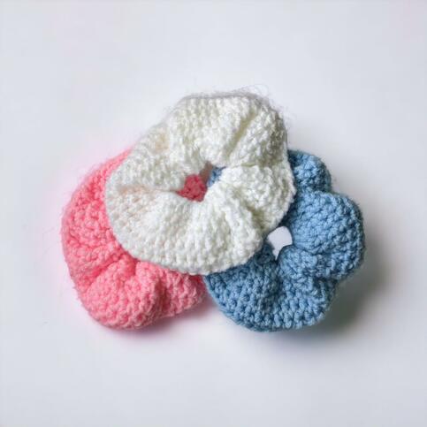 HANDMADE • crochet transgender flag pride jumbo scrunchie set on Storenvy