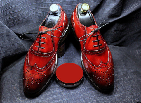 Handmade Men's Color Red Wing Tip Shoes, Dress Shoes Leather Lace Up ...