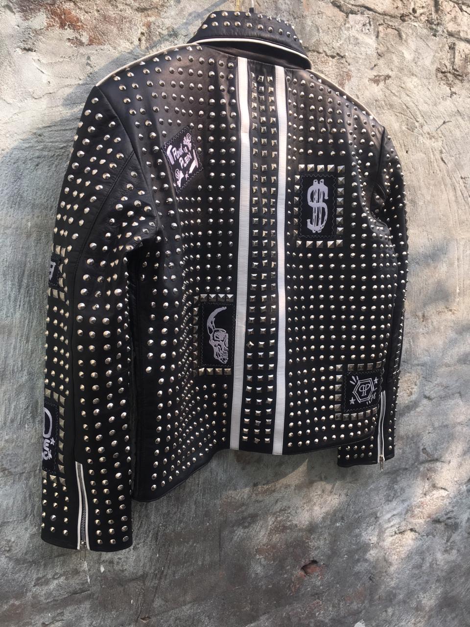 Men's Philipp Plein Punk Rock Studded Adorable Fashionable Leather ...