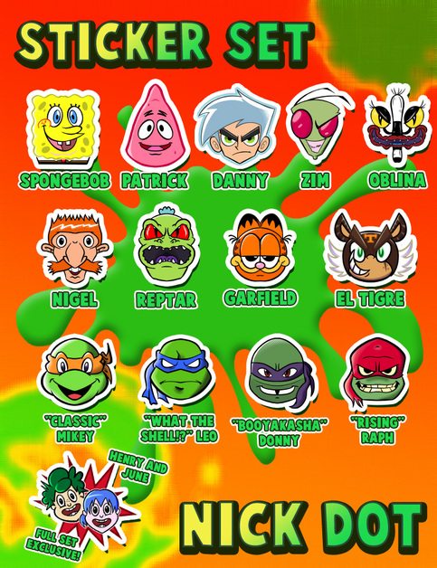 Nick Dot Sticker Set on Storenvy