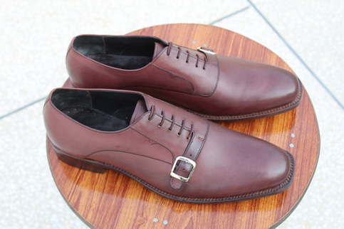Handmade Brown Single Monk with Laces Unique Dress Formal Shoes on Storenvy