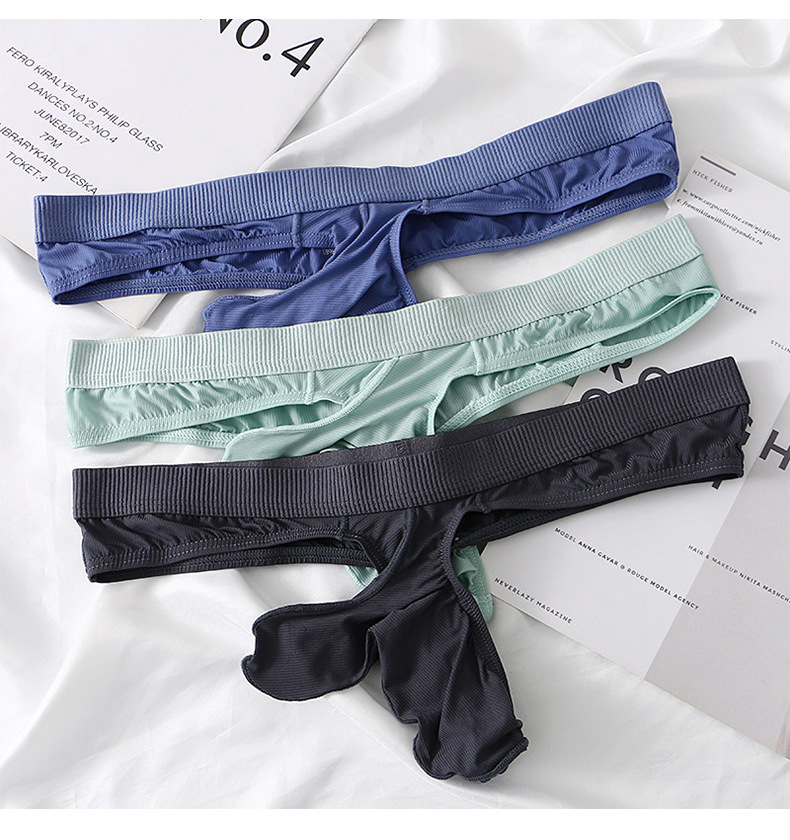 Summer New Multi-color 5PK Mens Sexy Underwear Tagless Ice-silk Thong ...