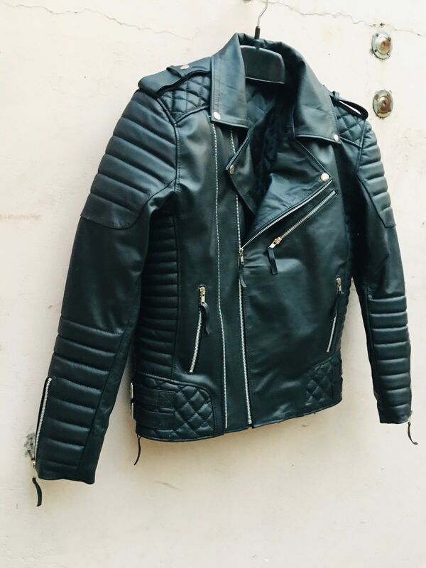 Crafted Leather Mens Black Leather Jacket Pure Lambskin Motorcycle Slim Fit Biker on Storenvy