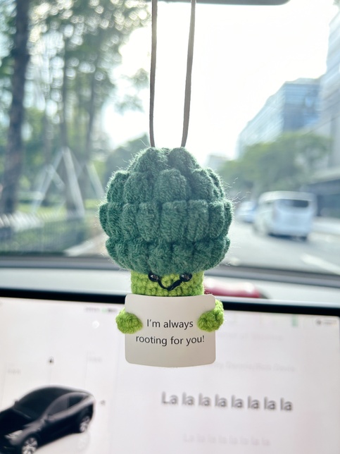 Positive Broccoli Car Hanging Handmade Crochet Positive Gift on Storenvy