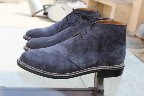 LeatherLooms Gray Suede Leather Norwegian Welted Chukka Boot on Storenvy