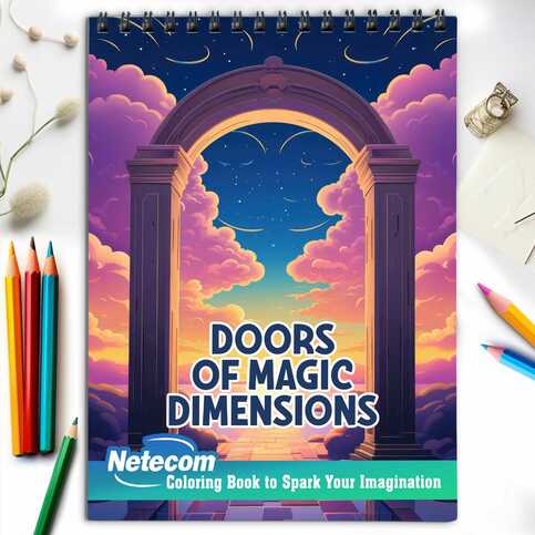 Doors of Magic Dimensions Coloring Book Spiral Bound for Adult, 30 ...