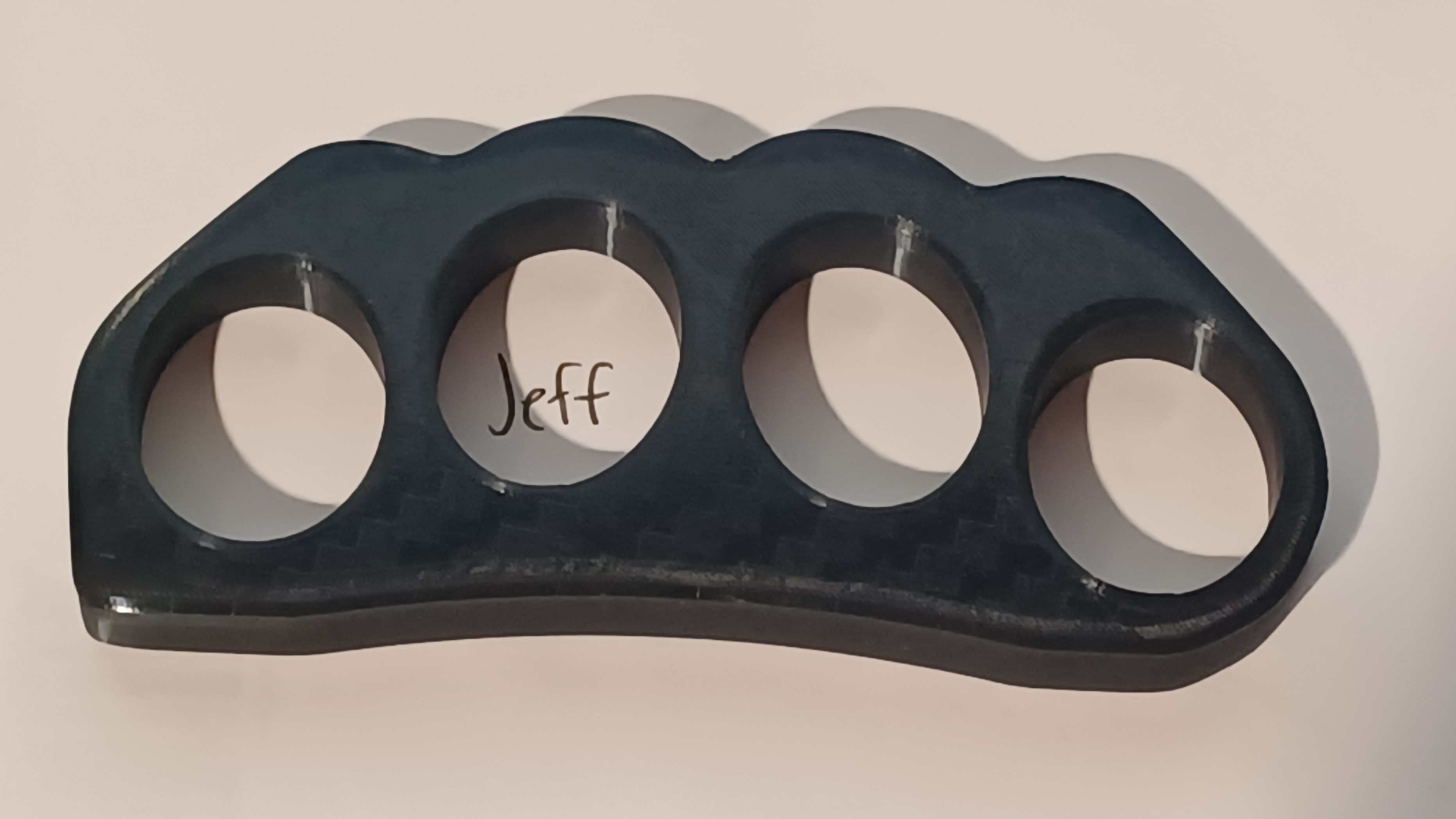 PLA HH Black 3D Printed Thick Knuckles Great Gift Full Size NOT STEEL ...