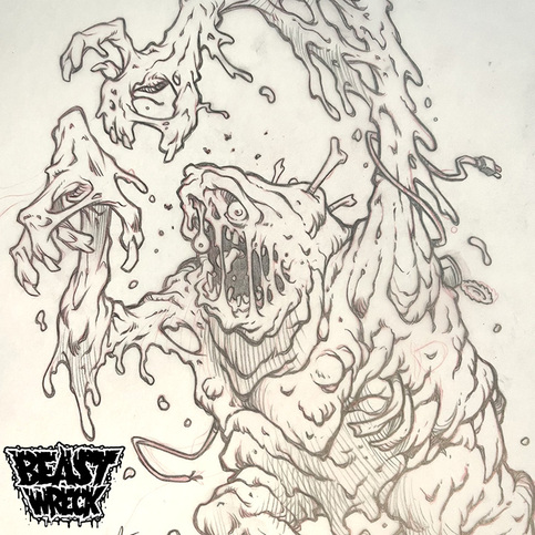 SLUDGE MONSTER pencil artwork · BeastWreck Stuff · Online Store Powered ...