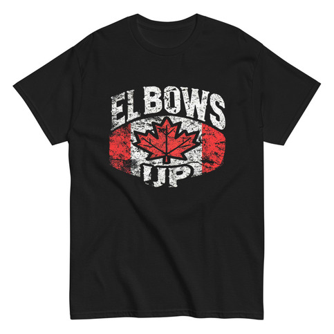 Elbows Up T-Shirt – Vintage Distressed Canadian Maple Leaf Tee on Storenvy