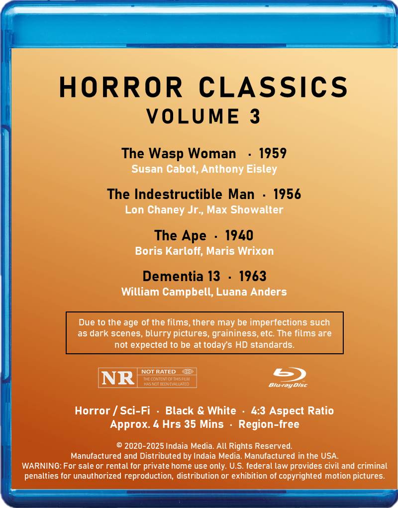 Horror Classics Vol. 3 (The Wasp Woman / The Indestructible Man / The ...