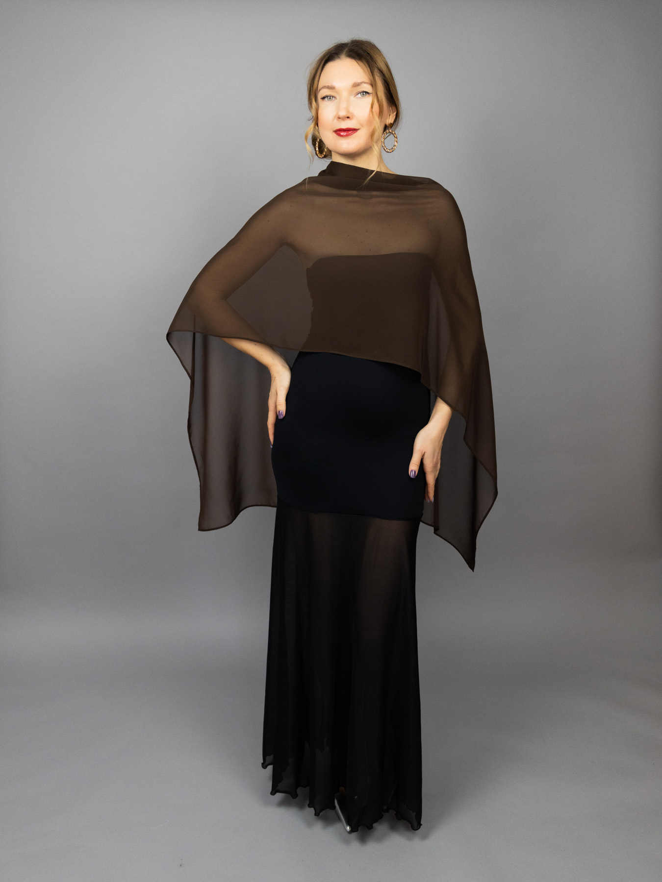 Dark brown cape greek style capelet on Storenvy