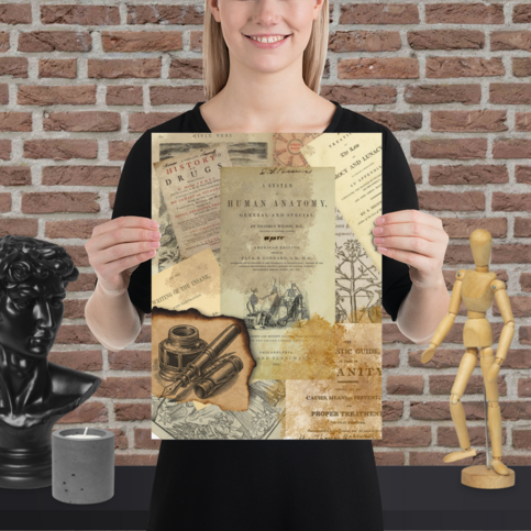 Antique Victorian Book Pages Ephemeral Poster on Storenvy