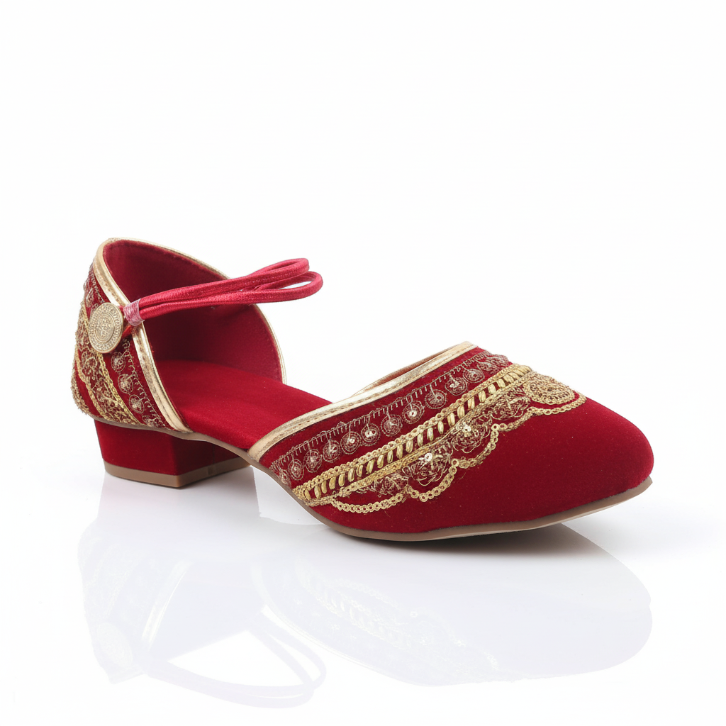 Handcrafted Red Embroidered Jutti for Women | Traditional Ethnic Shoes ...