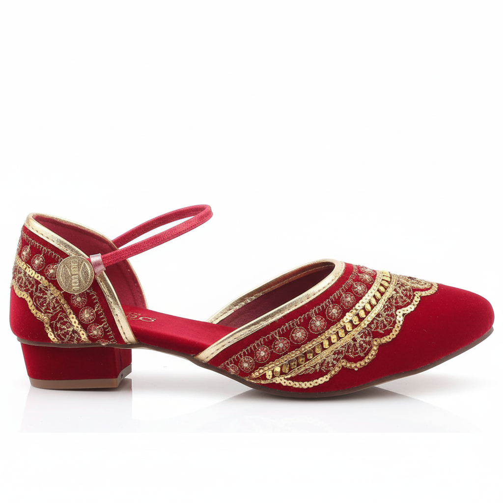 Handcrafted Red Embroidered Jutti for Women | Traditional Ethnic Shoes ...