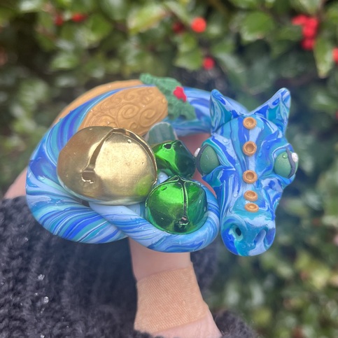 Jangle the Sleepy Christmas Bell Dragon on Storenvy