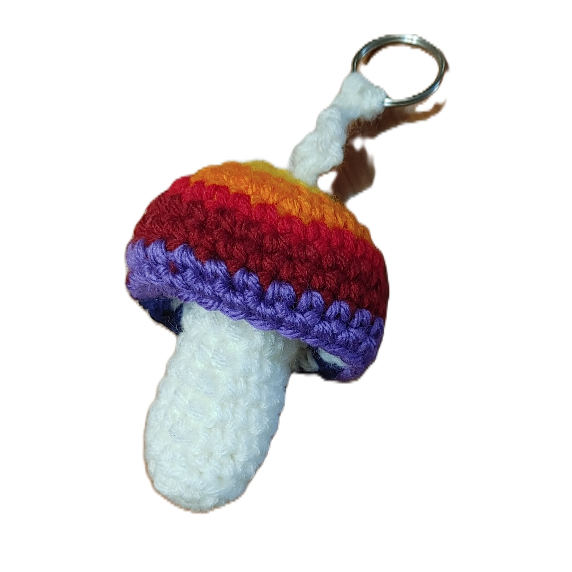 Whimsical Crochet Mushroom lip balm holder keychain · Crocheted Little ...