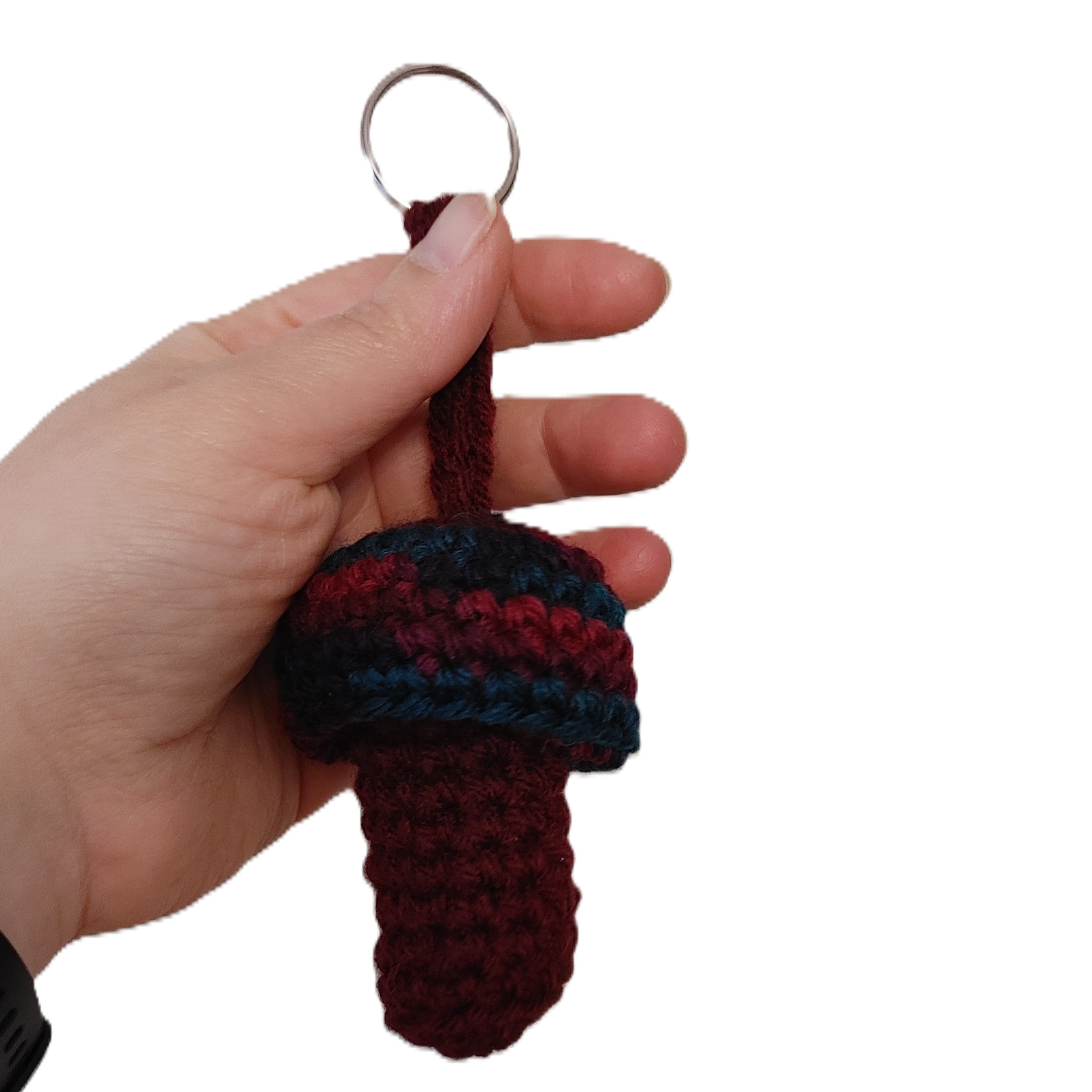 Whimsical Crochet Mushroom lip balm holder keychain · Crocheted Little ...