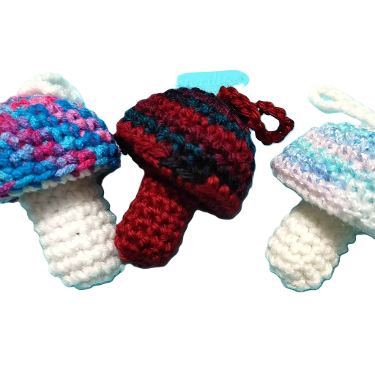Whimsical Crochet Mushroom lip balm holder keychain · Crocheted Little ...