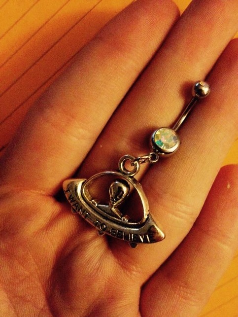 I want to believe alien belly ring on Storenvy