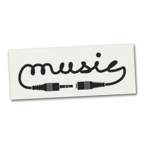 Audio #1 - Music Calligraphy Jack Connector Plug DJ - Vinyl Decal ...