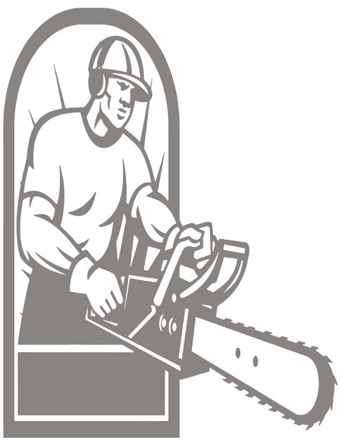 Large tree trimmer chainsaw business window decal handmade outdoor ...