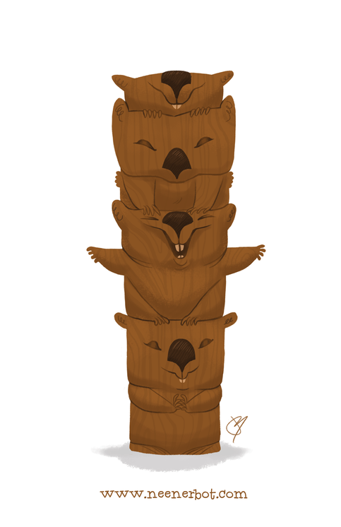 Wombat Totem Pole Print · The Neenerbot Shop · Online Store Powered by ...