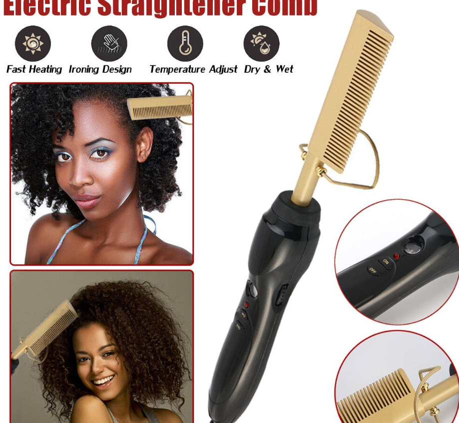 Electric Comb Straightener High Heat Press Comb Hot Straightening ...