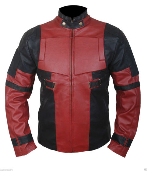 Deadpool Red Wade Wilson Ryan Reynolds Real Biker Motorcycle Leather ...