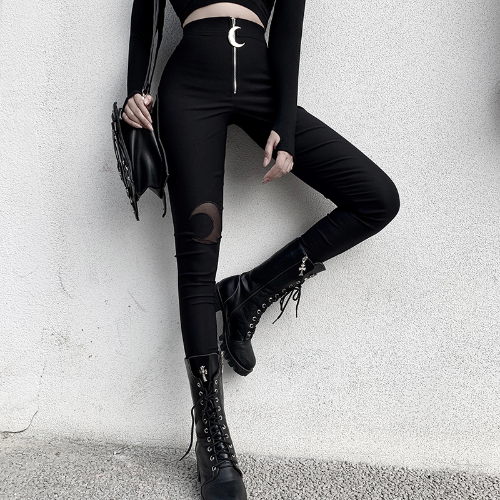 High Waist Black Gothic Moon Pants on Storenvy
