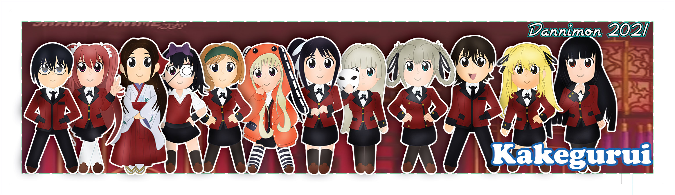 Kakegurui Bookmark and Button Set on Storenvy